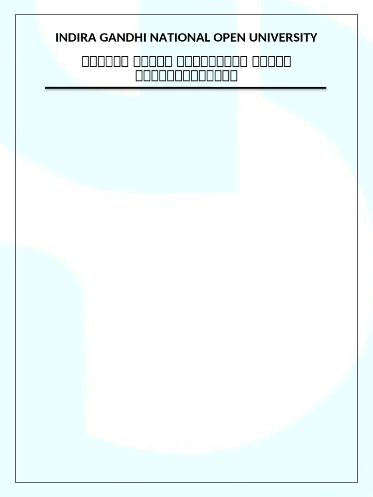 INDIRA GANDHI NATIONAL OPEN UNIVERSITY | PDF