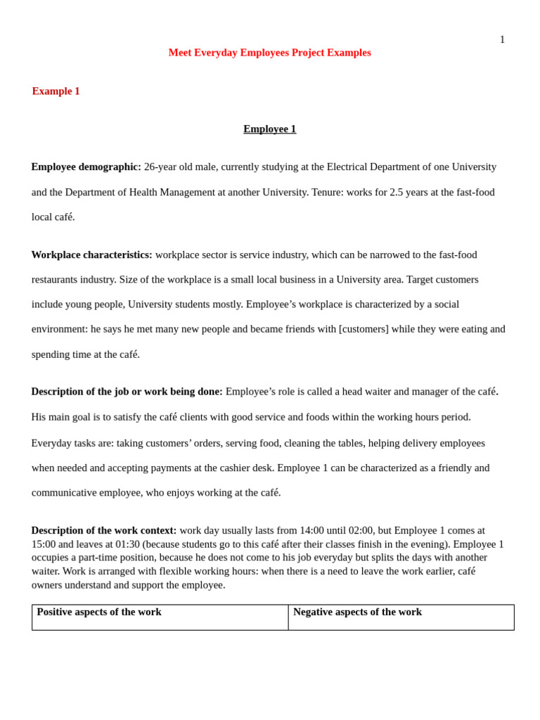 Meet Everyday Employees Project Examples | PDF | Employment ...