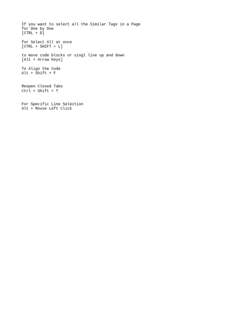 Short Keys | PDF