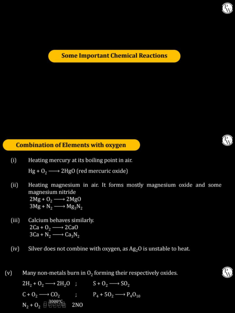 Important Reactions | PDF
