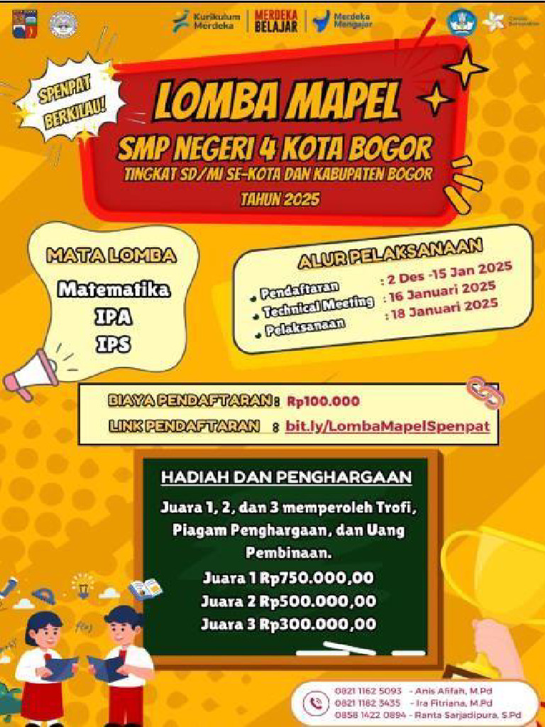 Juknis Lomba Mapel SMPN 4 Tahun 2025 | PDF