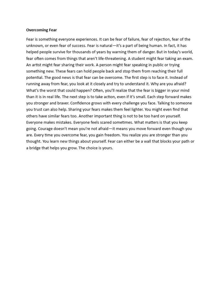 Overcoming Fear | PDF