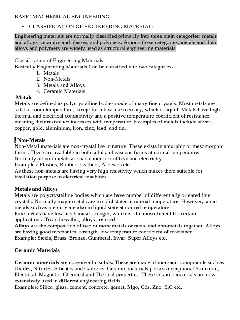 Basic Machenical Engineering | PDF | Viscosity | Young's Modulus