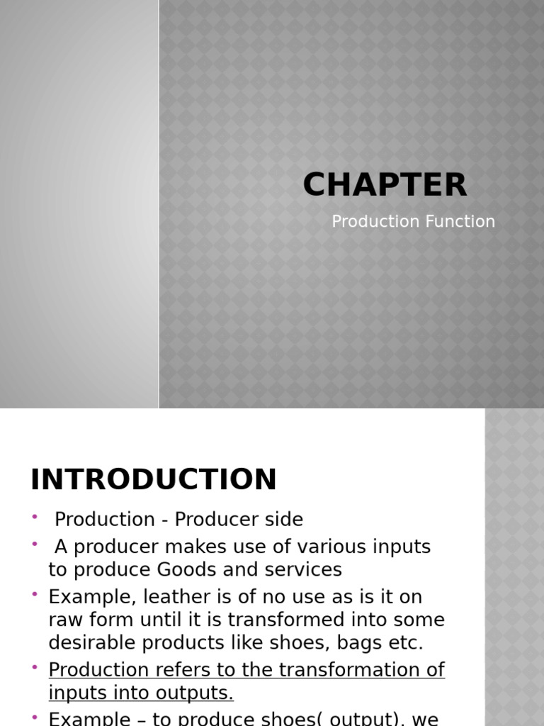 Chapter 5 - Production | PDF | Production Function | Supply (Economics)