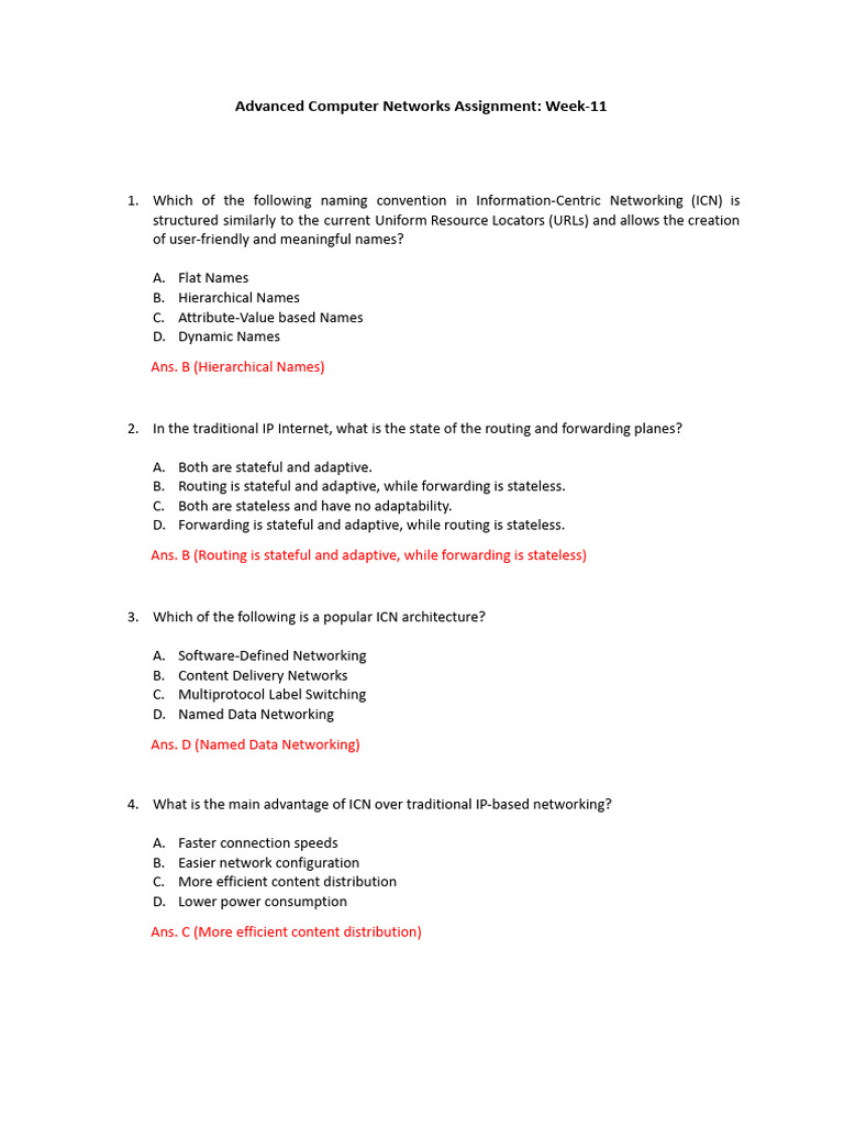 Advanced Computer Networks Week-11 Assignment | PDF | Computer Network | Cache (Computing)