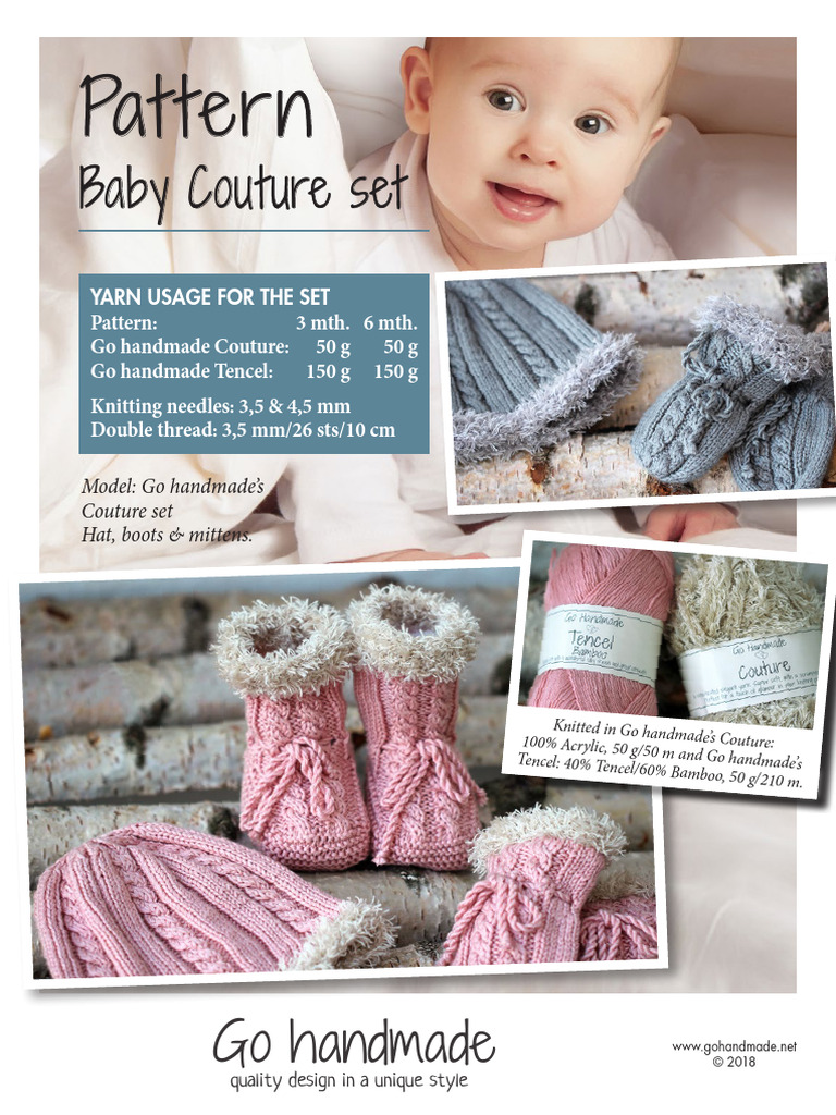 Baby Couture Knitting Pattern Set | PDF | Knitting | Yarn