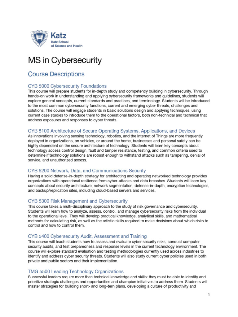 Cybersecurity Course Descriptions - 4 - 0 | PDF | Computer Security ...