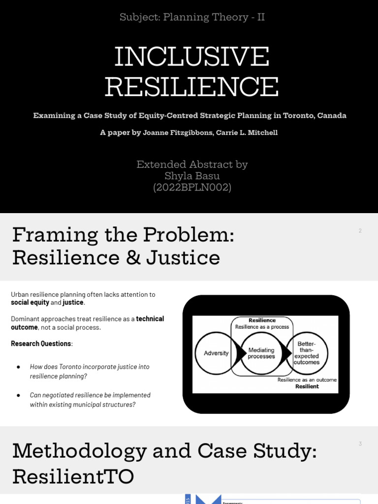Planning Theory 2 Inclusive Resilience | PDF