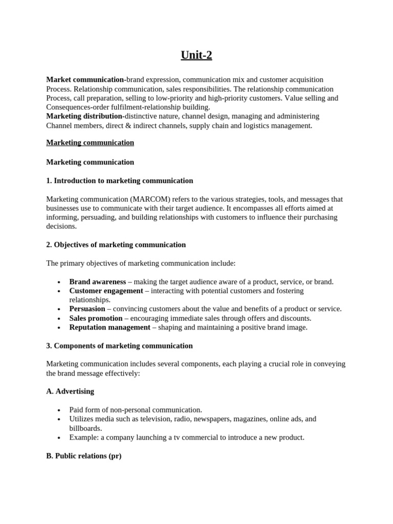 B2B MARKETING UNIT 2 | PDF | Marketing Communications | Brand
