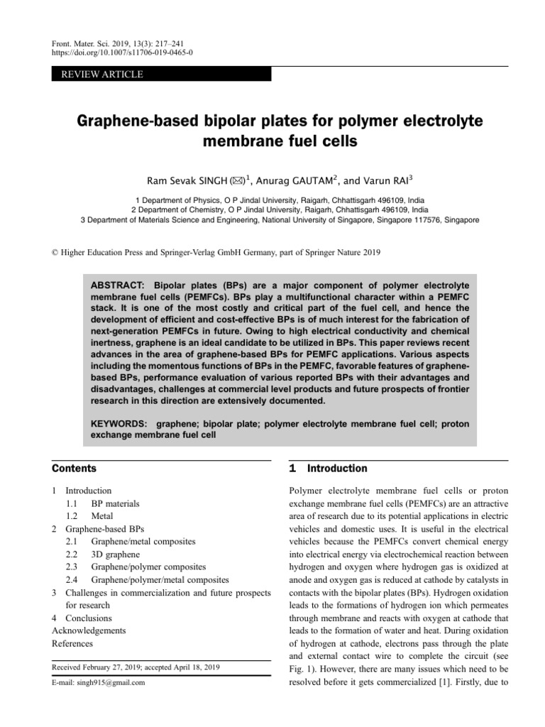 Graphene Bipolar Plates for PEMFCs | PDF | Graphene | Corrosion