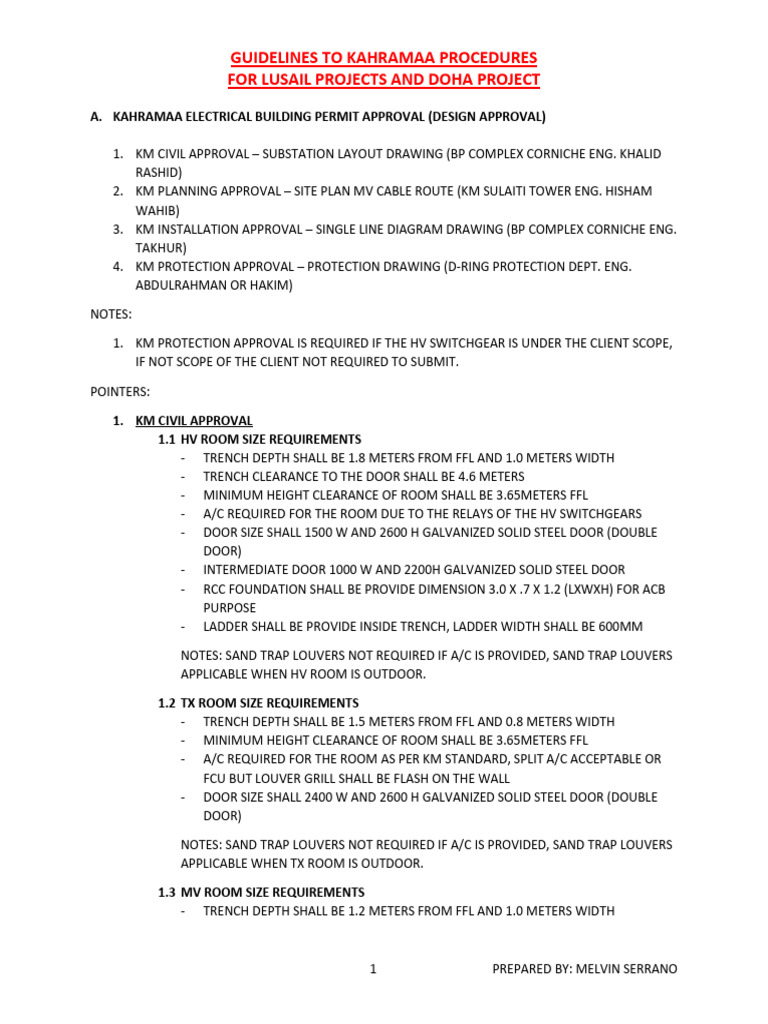 Guidelines To Kahramaa Procedures | PDF | Electrical Engineering ...