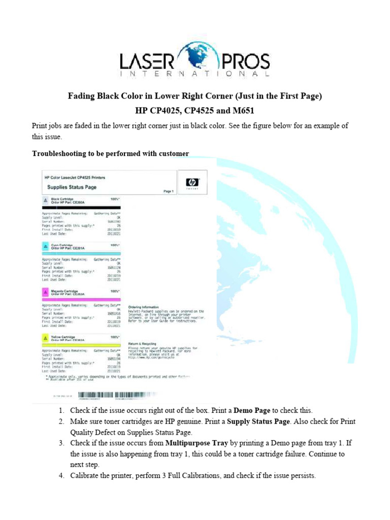Troubleshooting Faded Print Issue | PDF
