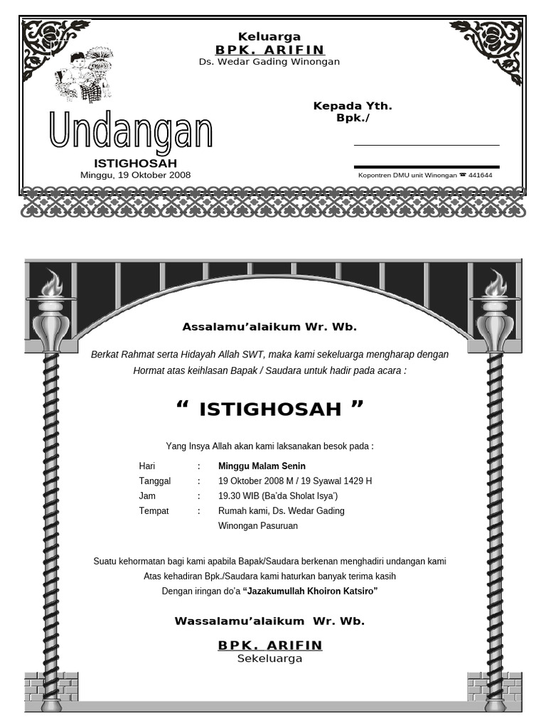 Undangan Khitan Model 2 | PDF