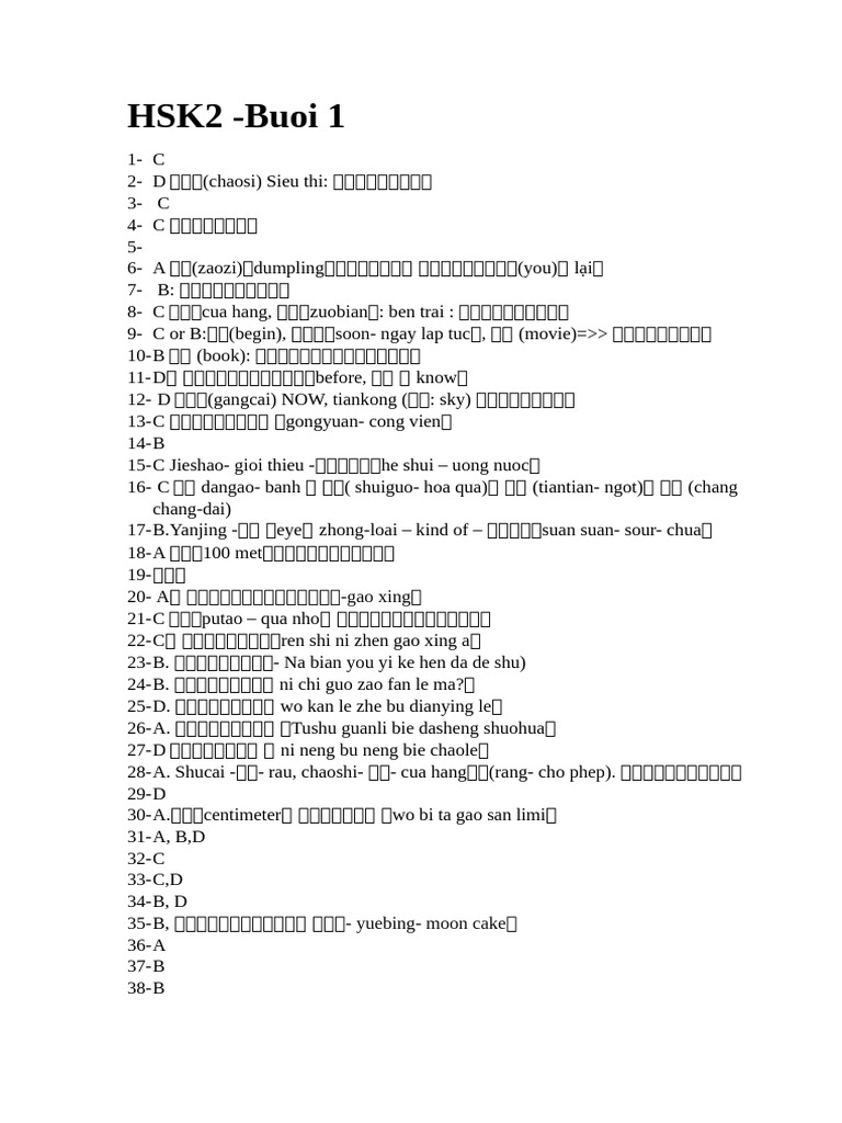 Bai Tap Hsk2 Pdf