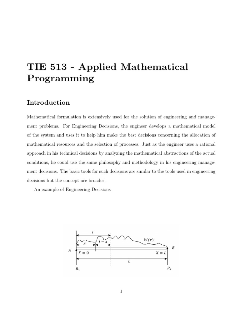 Tie 513 Mathematical Programming | PDF | Mathematical Optimization | Mathematics