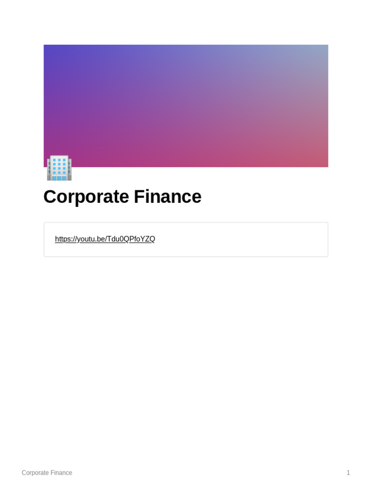 Corporate Finance | PDF