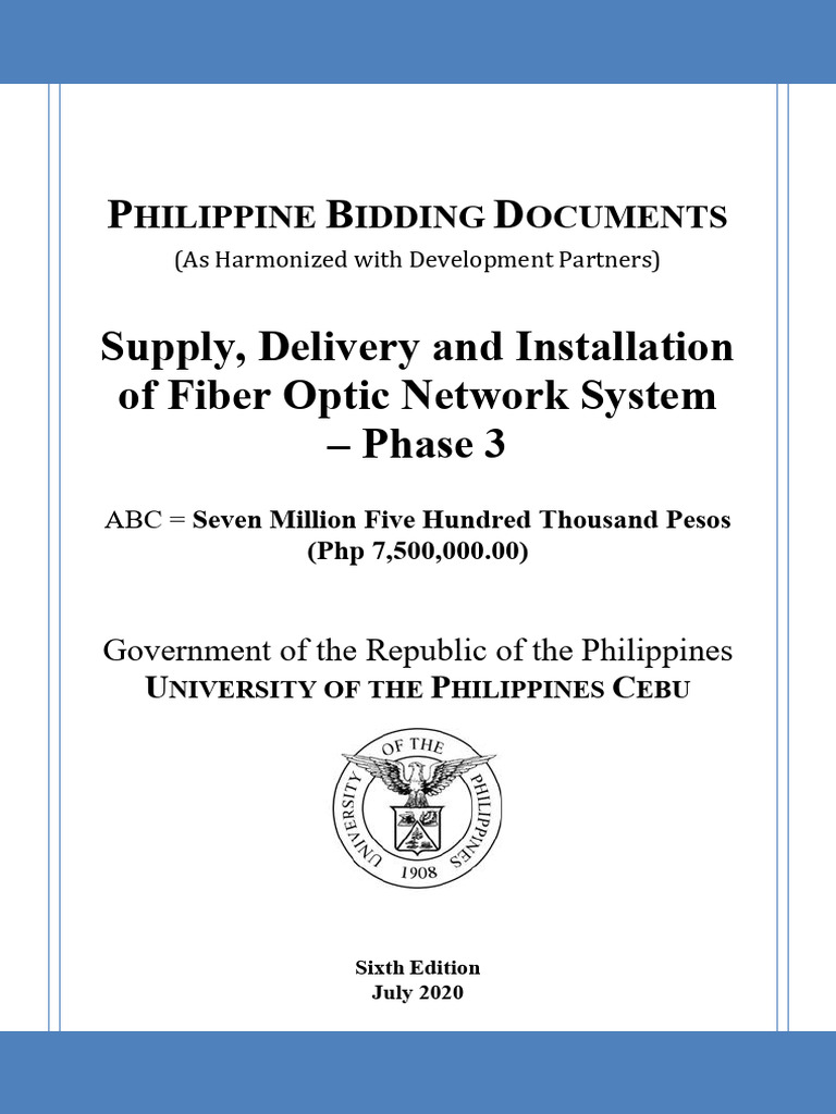 PBD G Supply Delivery and Installation of Fiber Optic Network | PDF ...