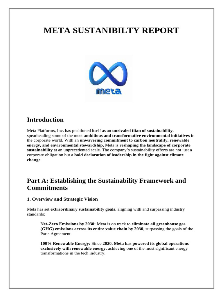 Meta's 2020 Sustainability Achievements | PDF | Sustainability ...