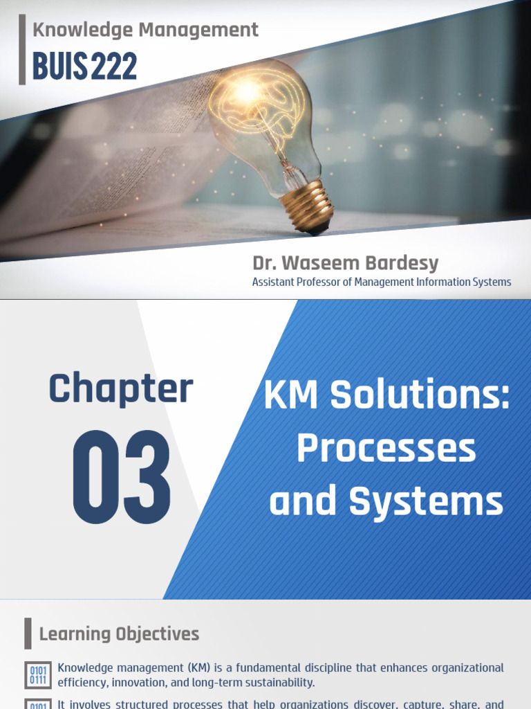 Chapter 03 - KM Solutions - Processes and Systems | PDF | Knowledge ...