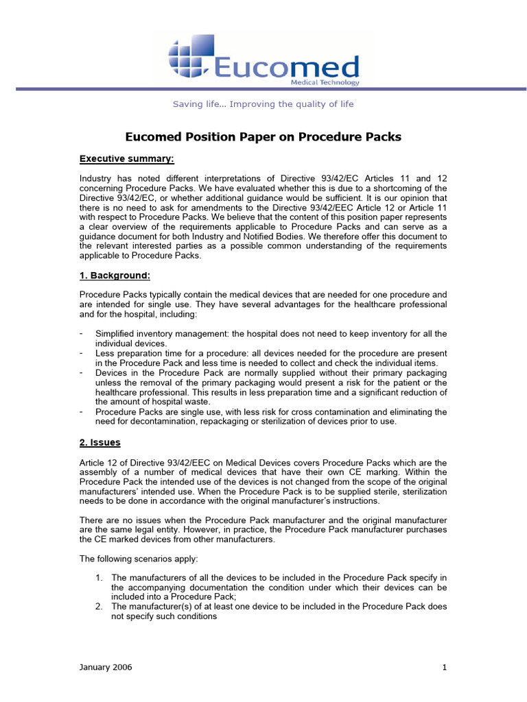 Procedure Packs Compliance Guidelines | PDF