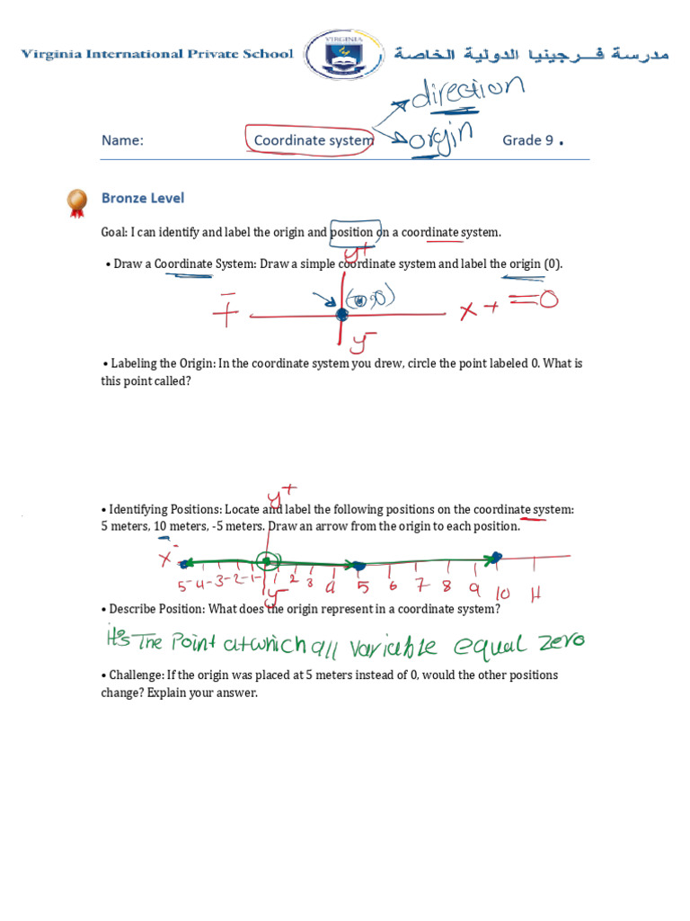 Understanding Coordinate Systems in Grade 9 | PDF