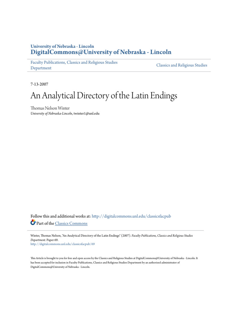 Latin Endings | PDF | Latin | Adjective