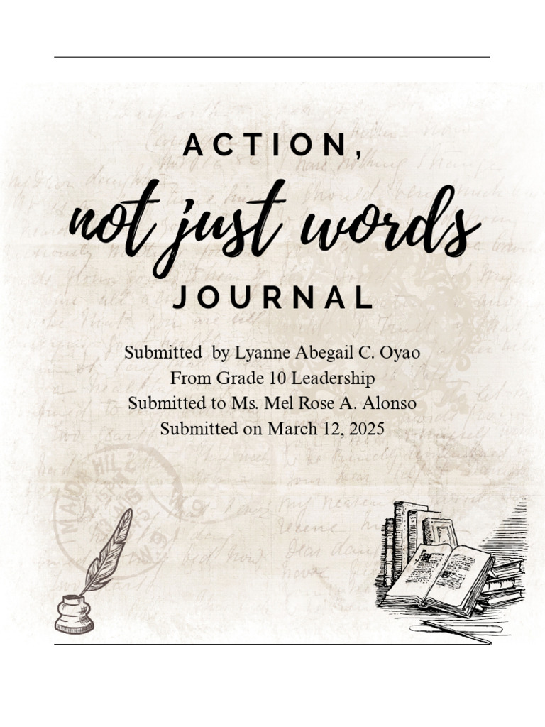 Action, Not Just Words JOURNAL | PDF