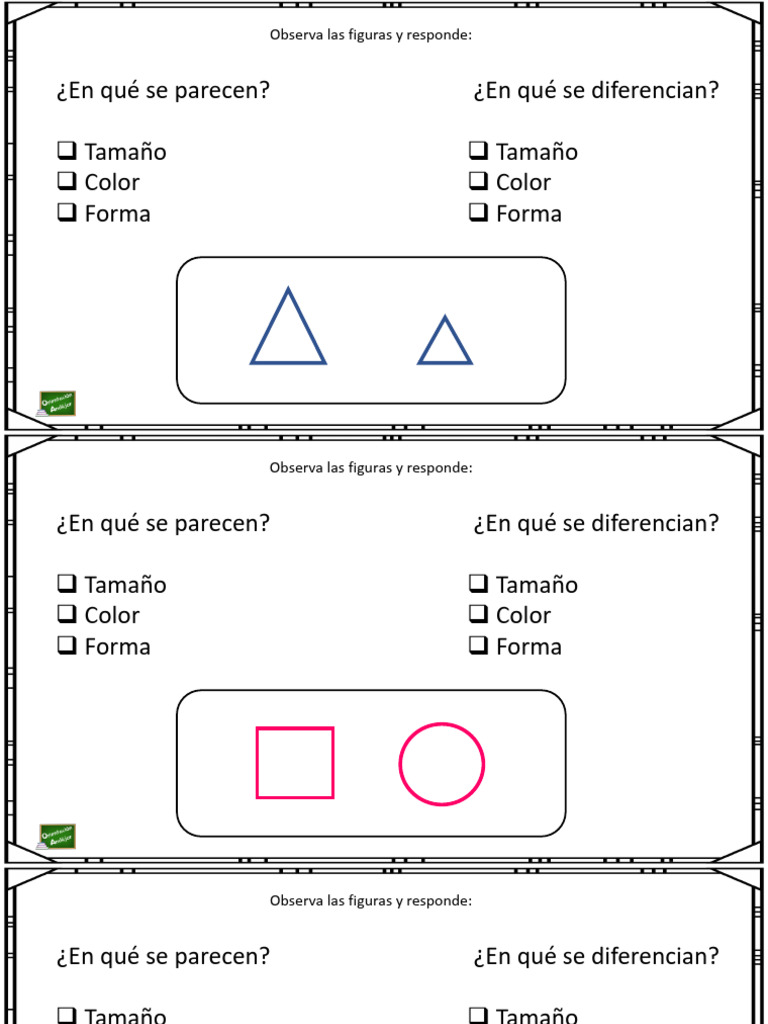 Comparación De Figuras Similitudes Y Diferencias Pdf