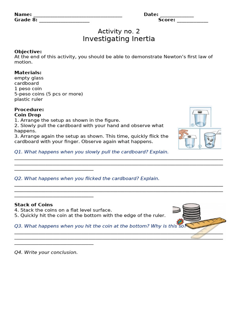 Investigating Inertia in Motion | PDF
