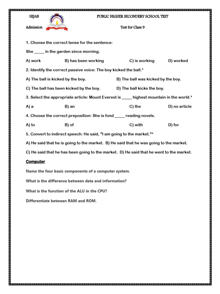 Class Nine | PDF
