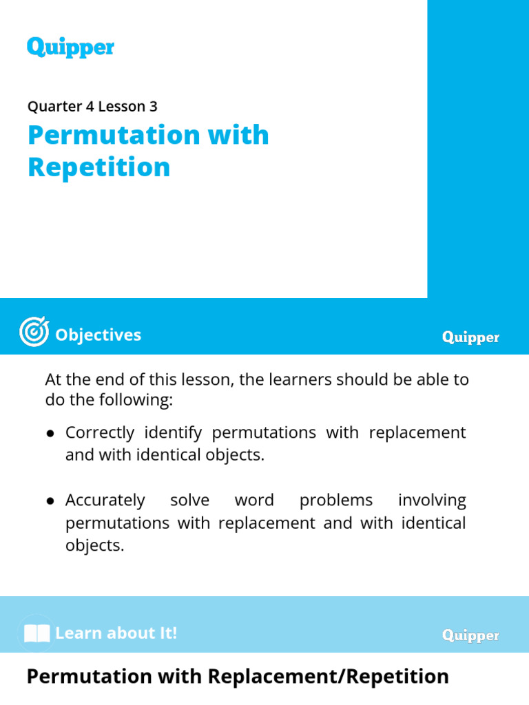 Permutations with Repetition Explained | PDF | Permutation | Multiple ...