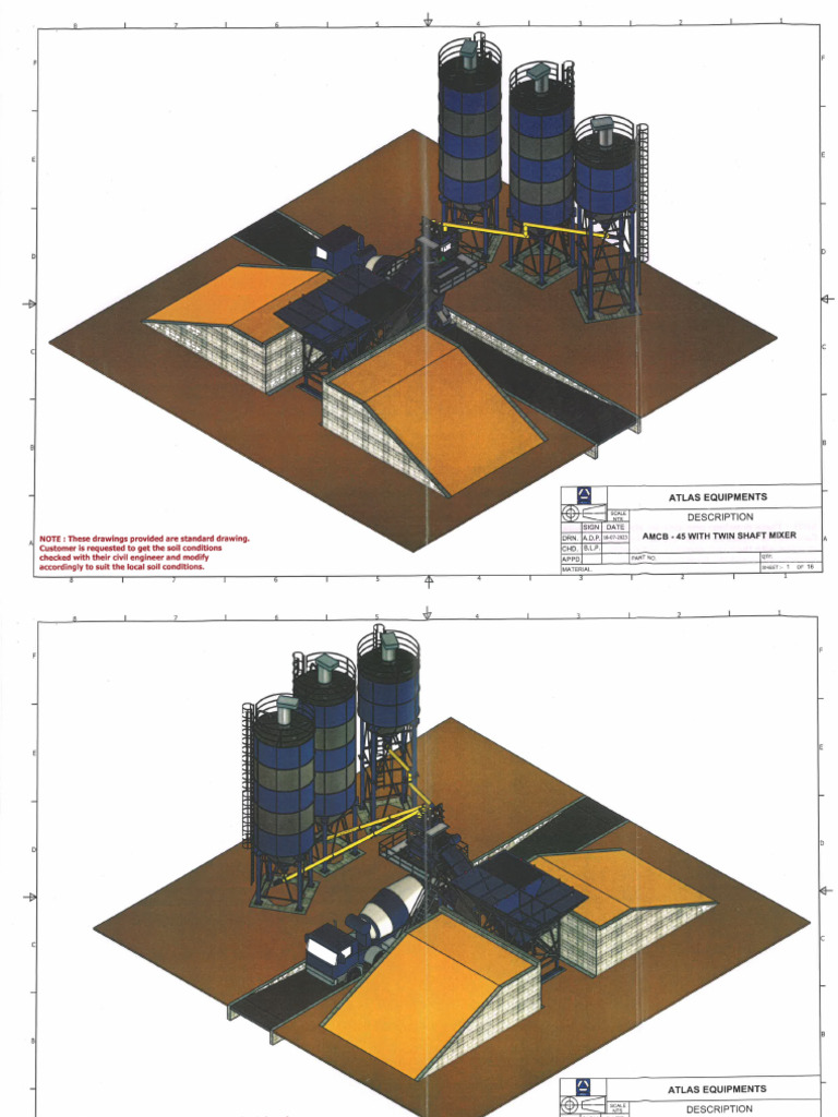 Foundation Drawings of Batching Plant | PDF