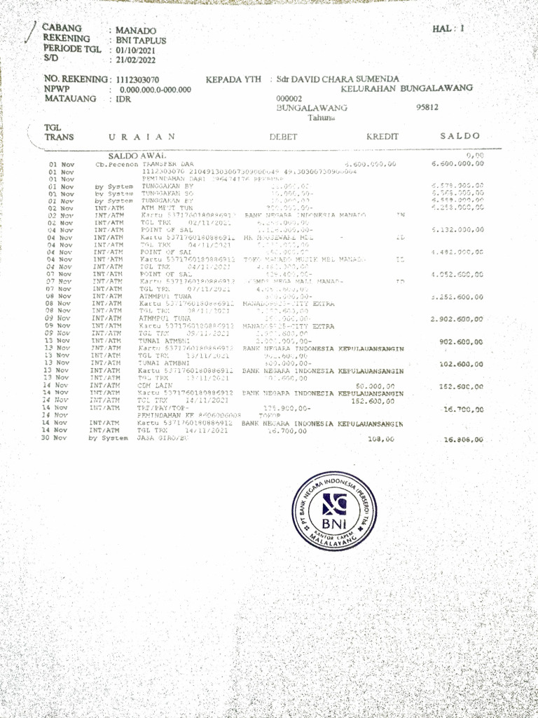 Bukti Penerimaan Kip Semester 3 | PDF