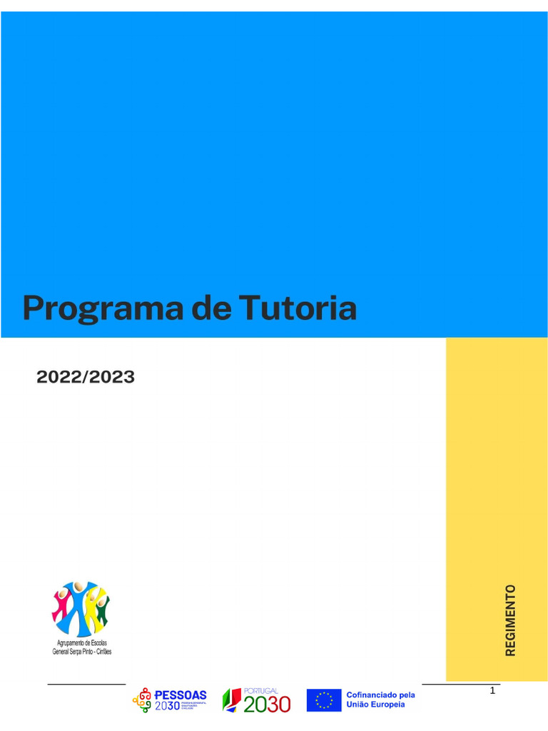 Regimento Do Programa de Tutorias - Atualizado A 26 Junho | PDF | Aprendizado | Pedagogia
