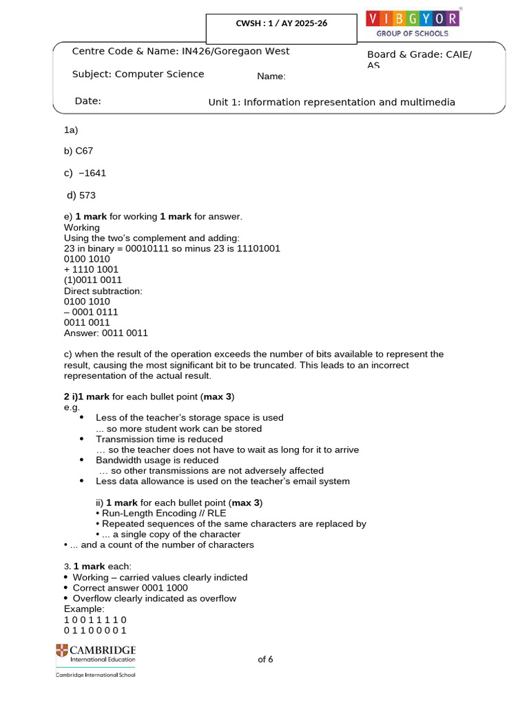 Computer Science: Information Representation | PDF | Data Compression ...