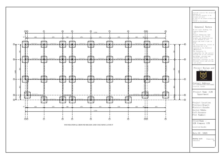 Foundation Ground Beams Layout | PDF