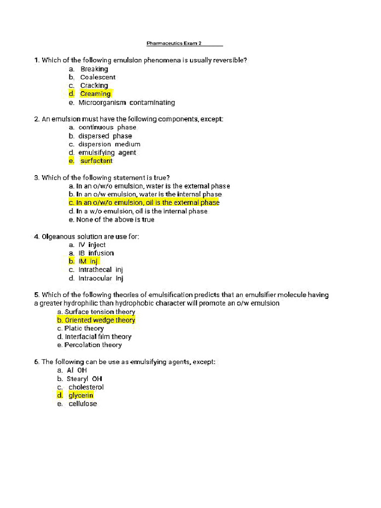 Pharmaceutics MCQ's | PDF