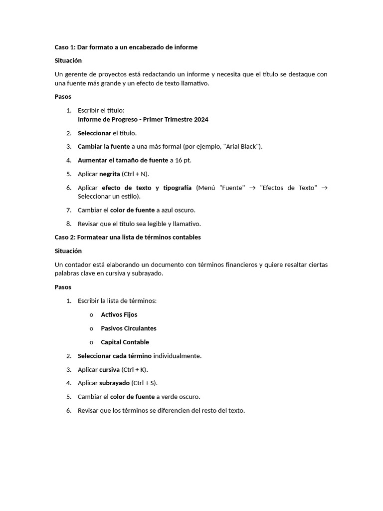 Formato de Documentos: Guía Práctica | PDF | Texto