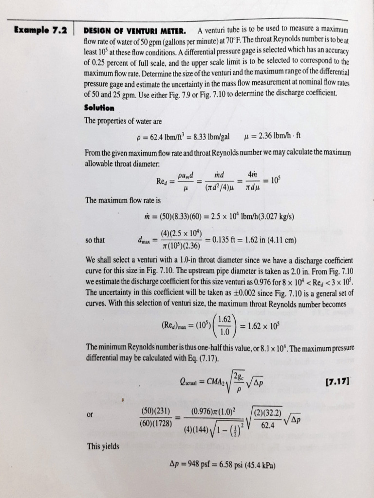 Examples For Orifice and Pitot Tube | PDF | Flow Measurement | Process ...