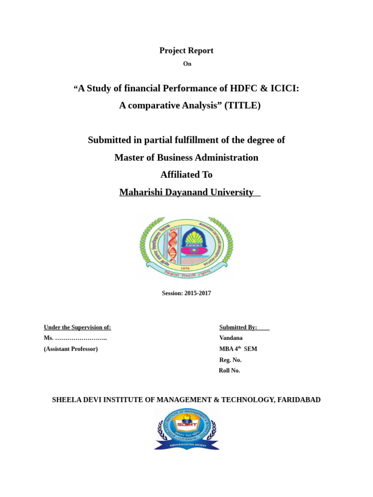 PRoject Front Pages FORMAT | PDF