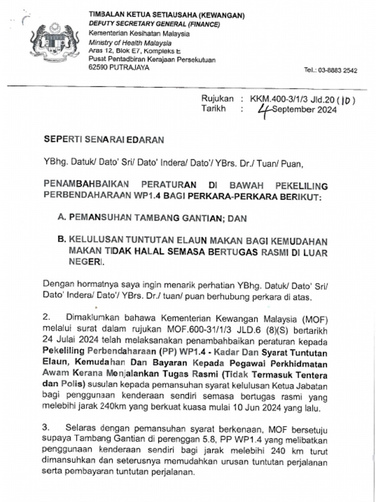 Surat Tksu KKM Pemansuhan Tambang Gantian 04092024 | PDF