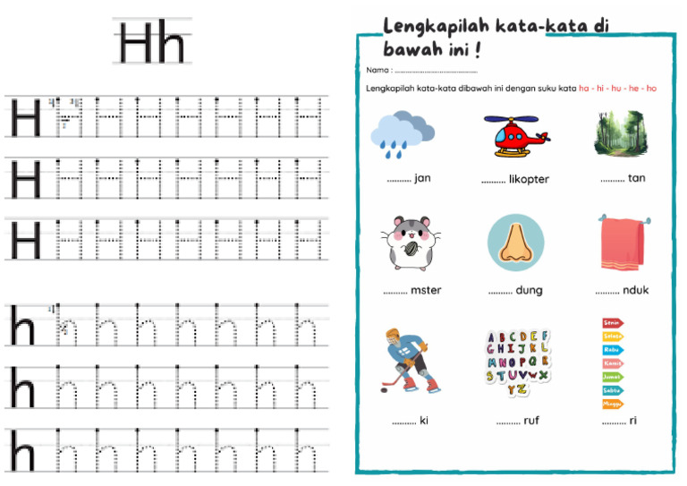 Latihan Huruf H | PDF
