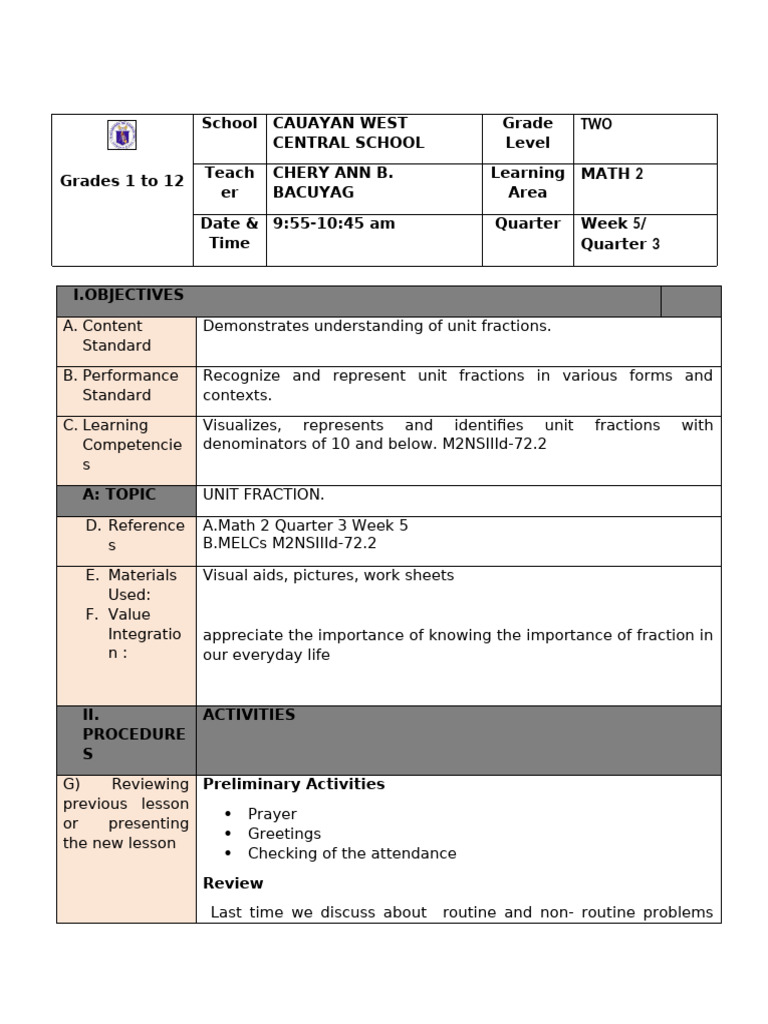 MATH-WEEK-5-QUARTER-3-Day4 | PDF | Cognition | Learning