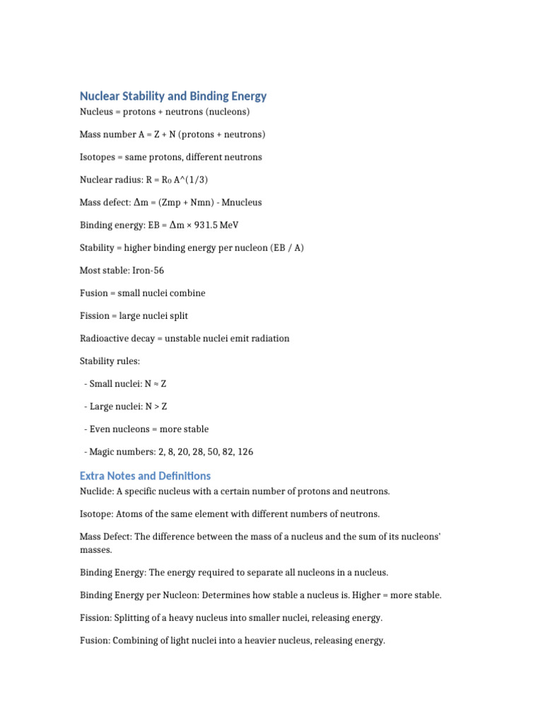 Nuclear Stability | PDF