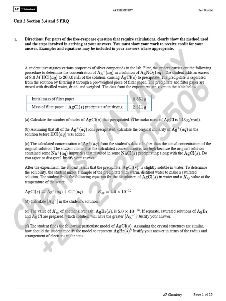Unit 2 Section 3,4 and 5 FRQ | PDF | Solubility | Solvation