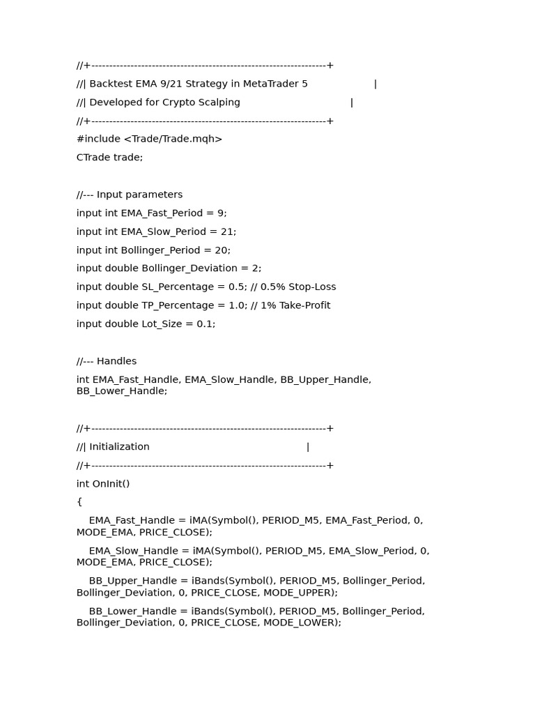 Backtest EMA 9 para Mtd5 | PDF | Programación de computadoras ...