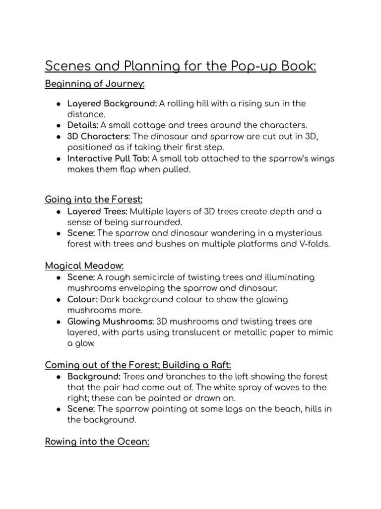 Pop-Up Book Scene Planning Guide | PDF | Cloud