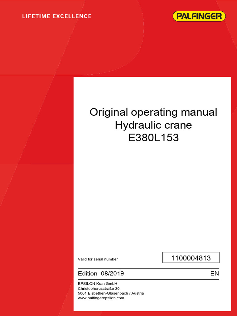 Epsilon Crane Operating Manual E380L153 | PDF | Personal Protective ...