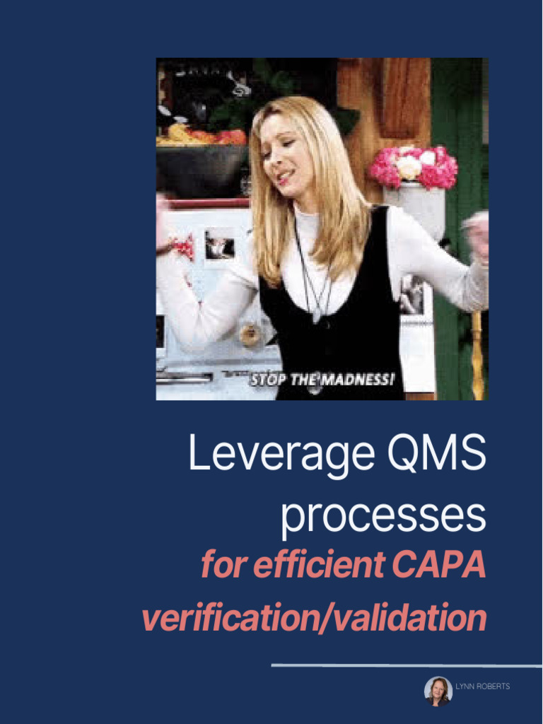 Leverage QMS Processes for CAPA V_V | PDF | Verification And Validation ...