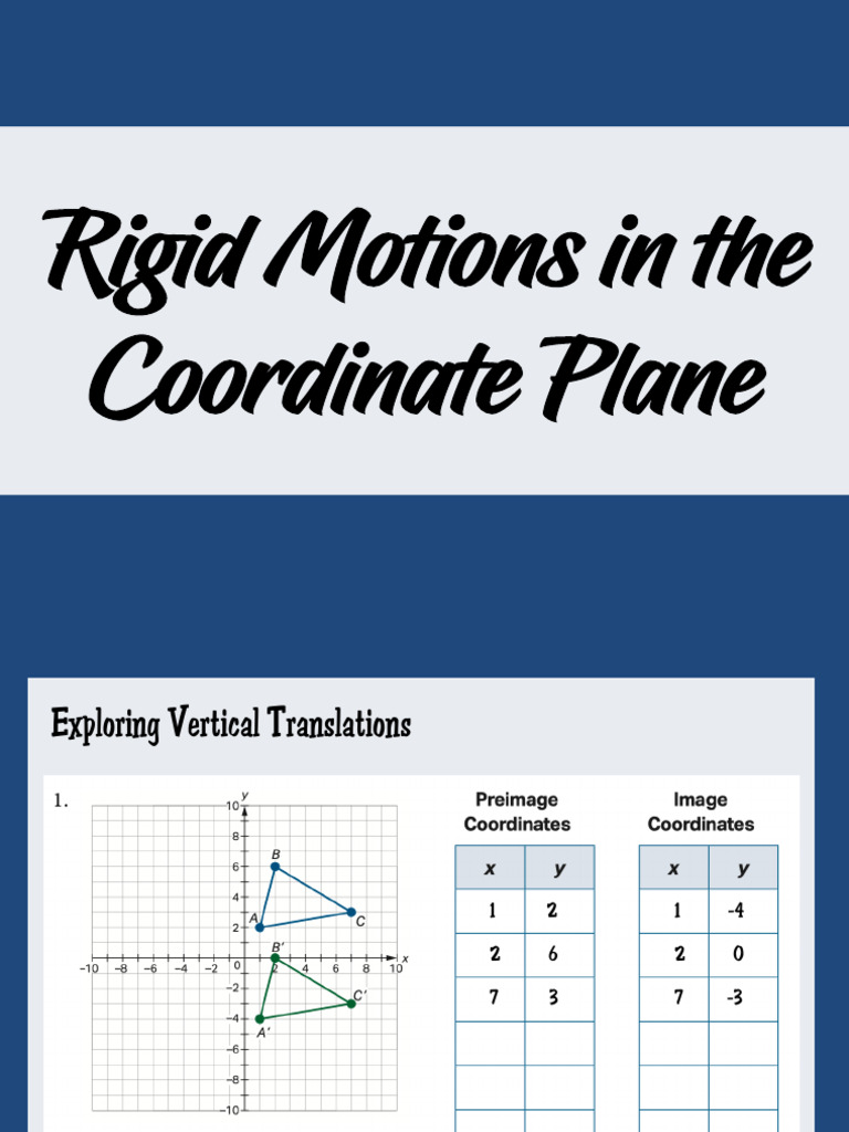 Rigid Motions in the Coordinate Plane | PDF | Cartesian Coordinate ...
